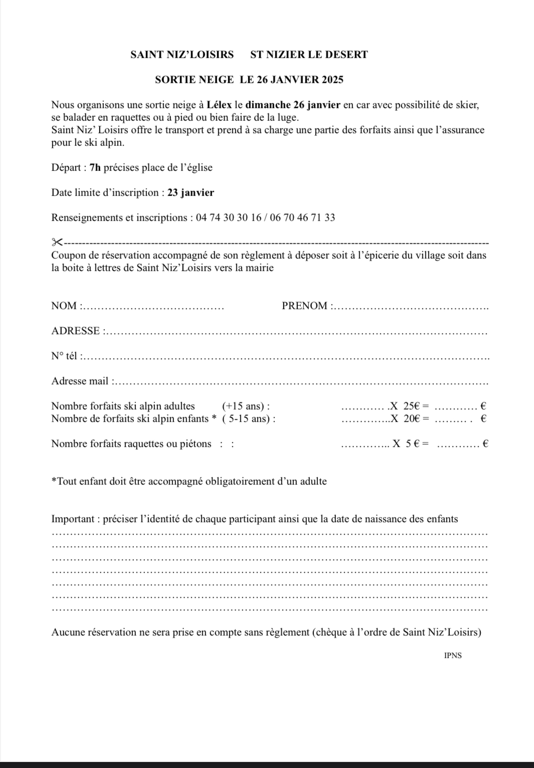 Sortie neige 2025 - Saint-Nizier-le-Désert